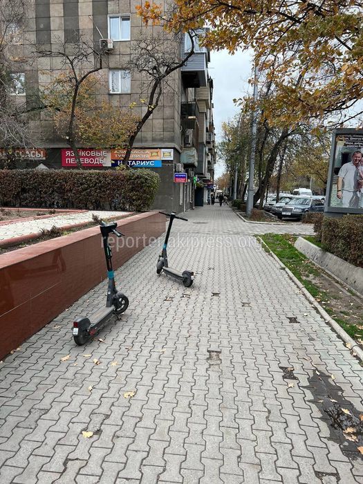 Самокаты продолжают оставлять посреди тротуаров. Фото