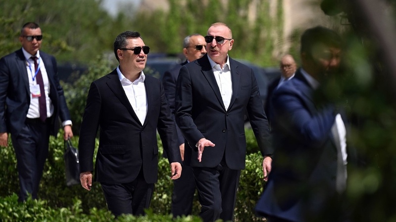 Sadyr Japarov and Ilkham Aliyev explore master layout plan of Fuzuli ...