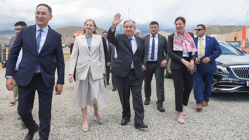 UN Secretary-General visits mudflow canal built to protect property ...